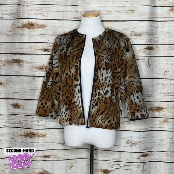 LuLaRoe | Jackets & Coats | Lularoe Faux Fur Animalprint Stella Bolero ...